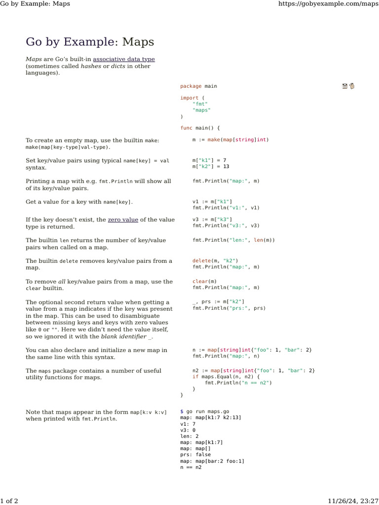Go by Example_ Maps | PDF | Computer Science | Programming Paradigms