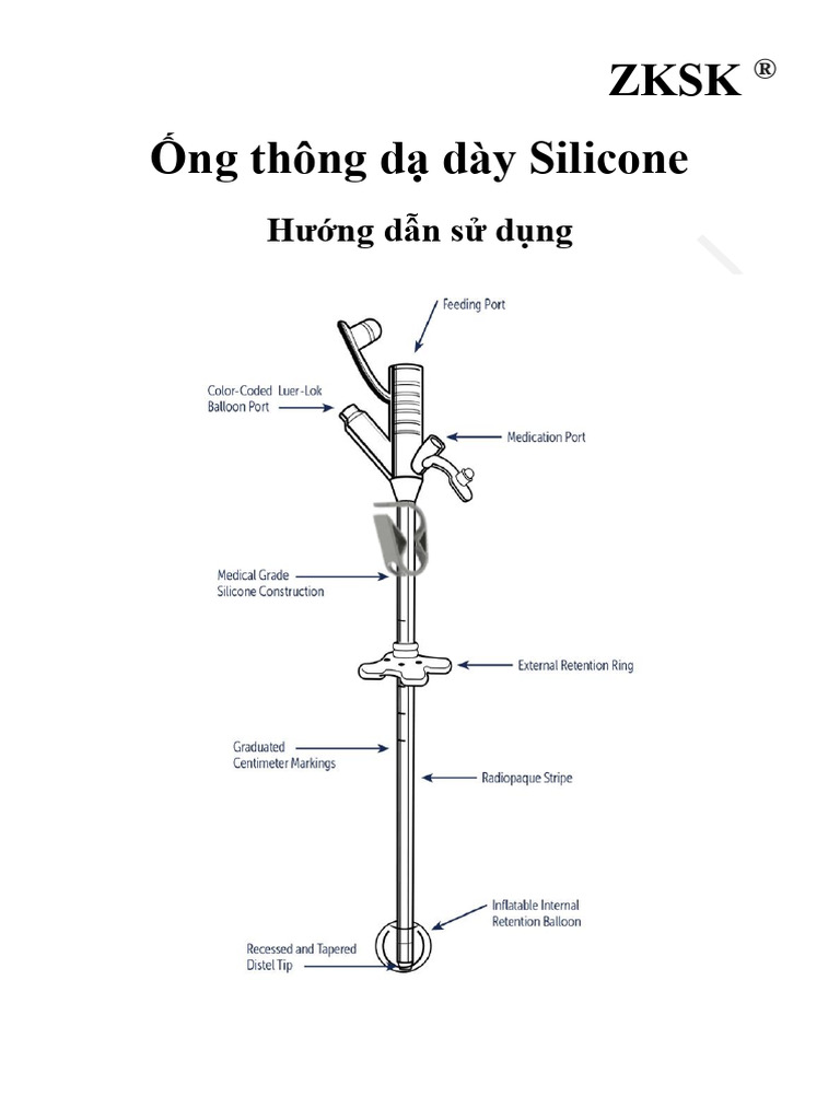 Silicone Gastrostomy Tube User Manual Tieng Viet - Water Mark | PDF