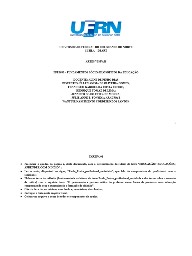 Atividade Grupo Ellen Francisco Jennifer Julie Henrique Wantuir | PDF | Conhecimento | Sociologia