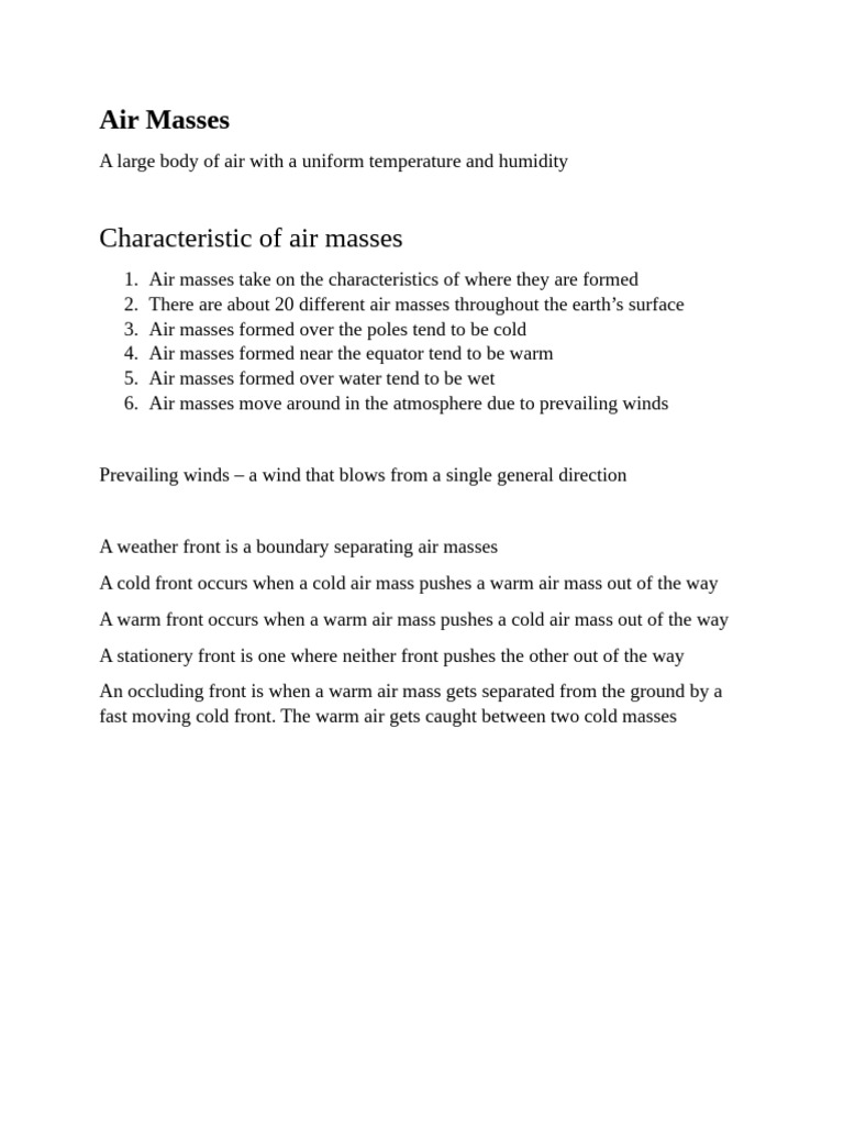 Air Masses | PDF