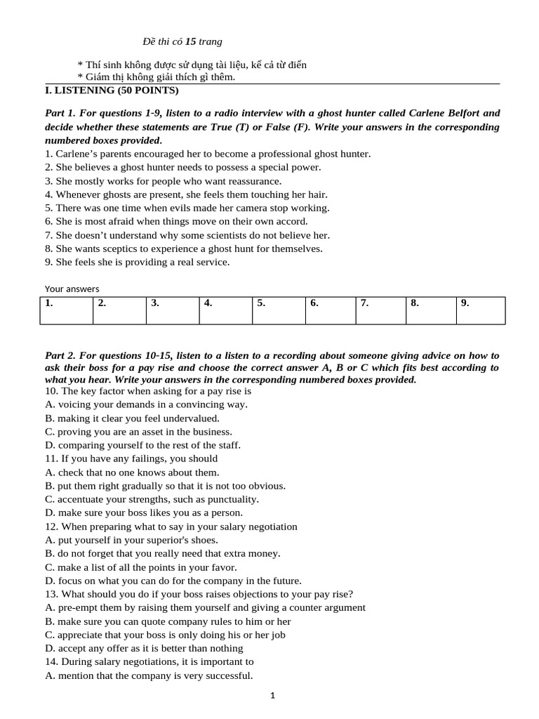 De HSG Anh 10 | PDF | Literacy