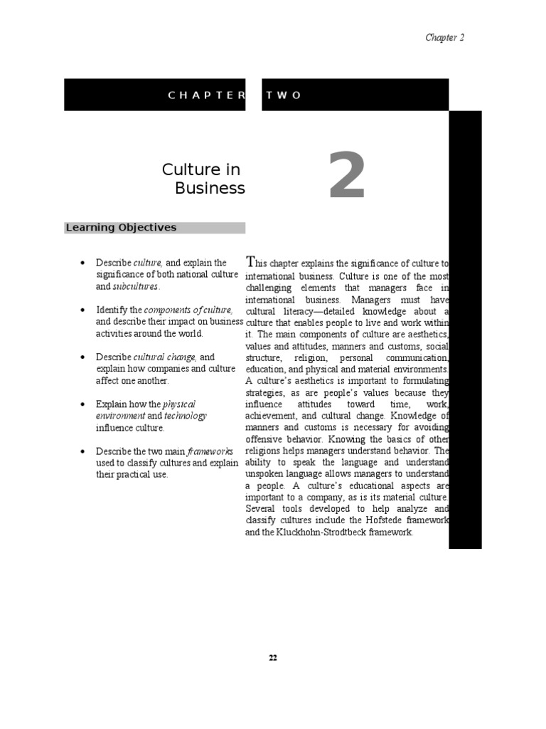 Chapter 2 Culture in Business | PDF | Traditions | Family