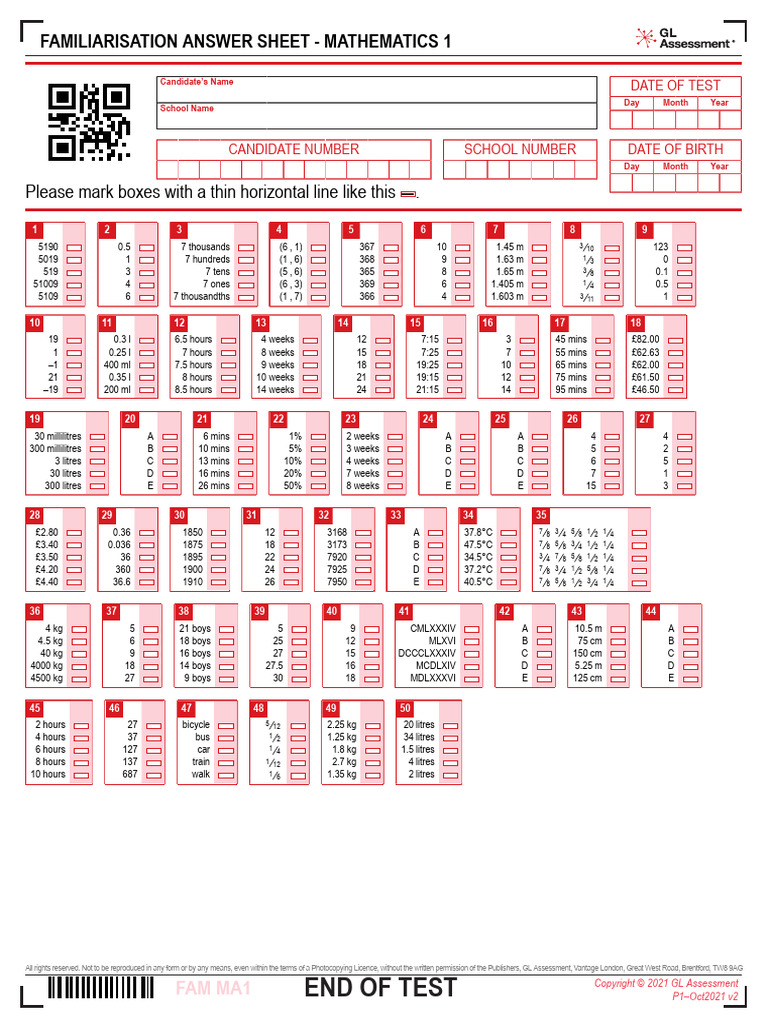 Maths 1 Answer Sheet PDF | PDF | Litre | Quantity