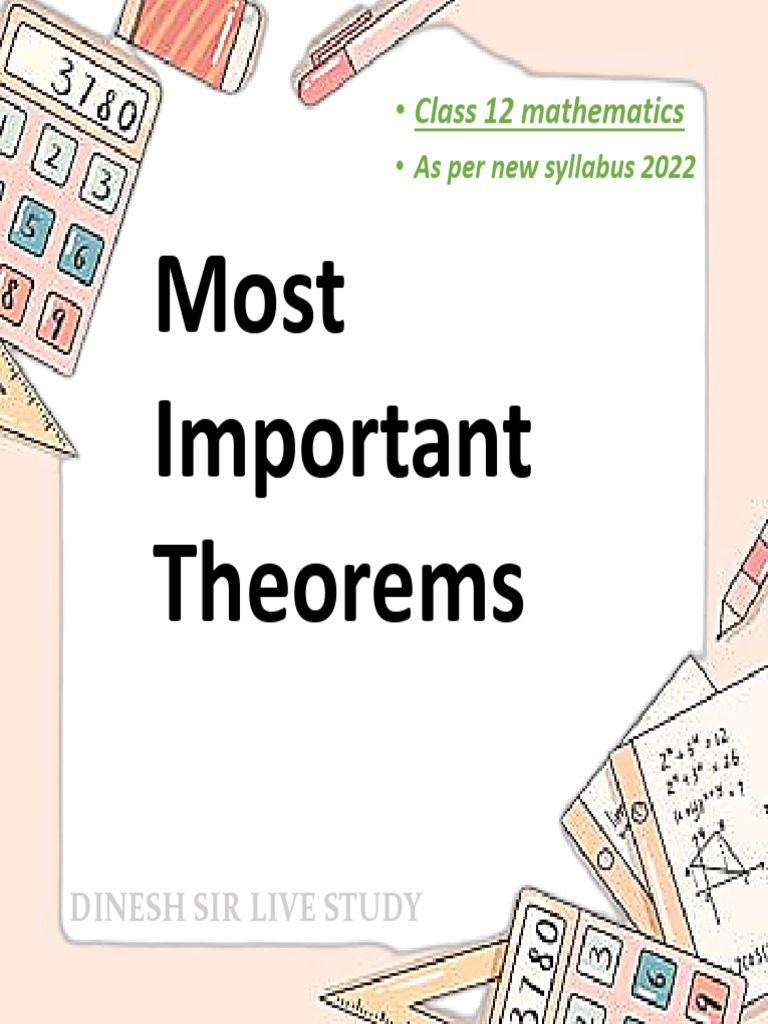 Most Important Theorem | PDF