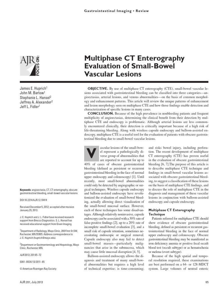 Huprich Et Al 2013 Multiphase CT Enterography Evaluation of Small Bowel ...