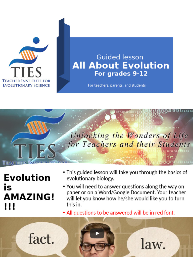 TIES HS Guided Lesson Evolutionary Biology | PDF | Dna | Genetics