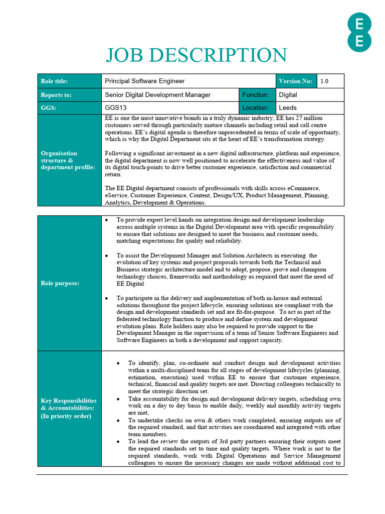 Principal Software Engineer - App Integration | PDF | Project ...