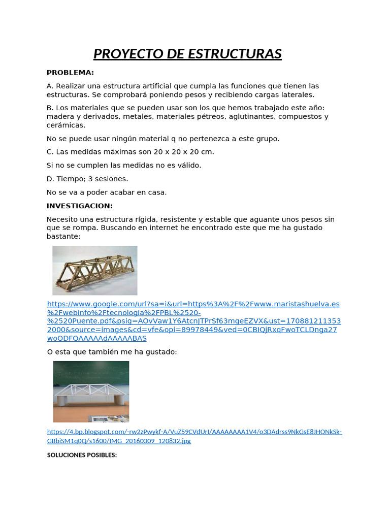 Proyecto de Estructuras | PDF