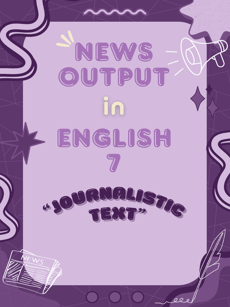 Cover in English 7 Journalistic Text | PDF