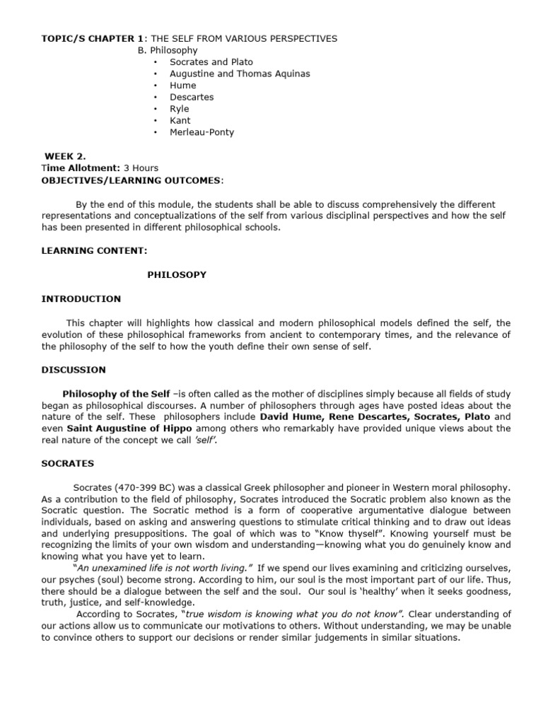 GEC 001 UTS Chapter 2 | PDF | Id | Mind