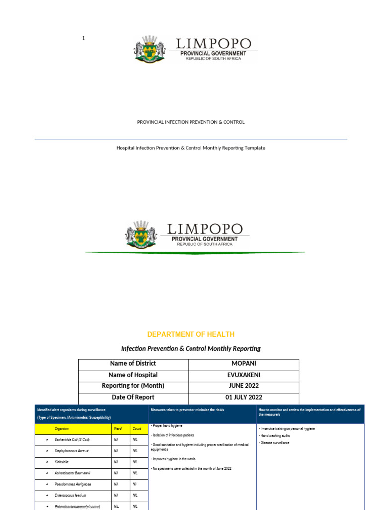 Provincial Ipc Report June 22 | PDF | Infection | Diseases And Disorders