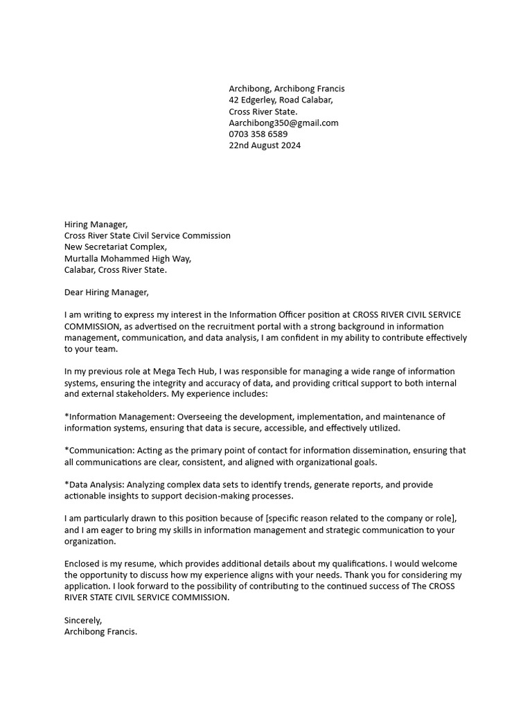 Civil Service Application | PDF