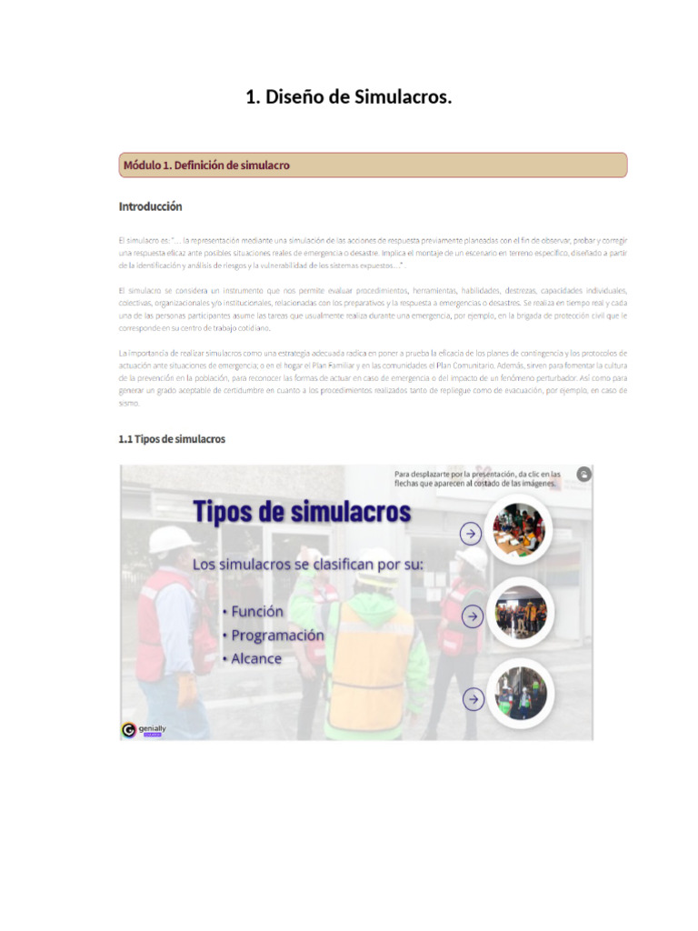 Diseño de Simulacros. | PDF