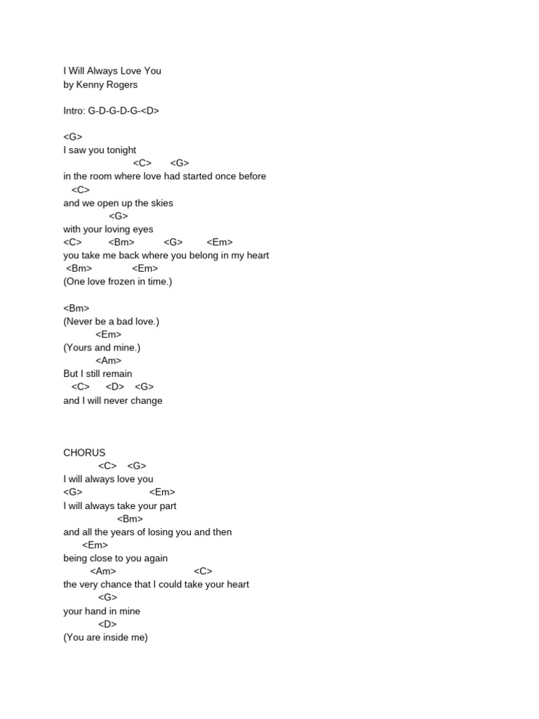 I Will Always Love You | PDF
