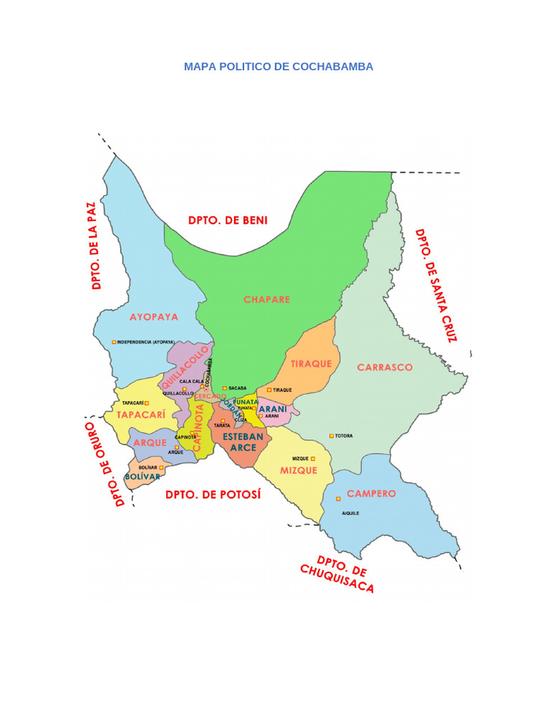 Mapa Politico de Cochabamba Tarea Maria Ivian | PDF