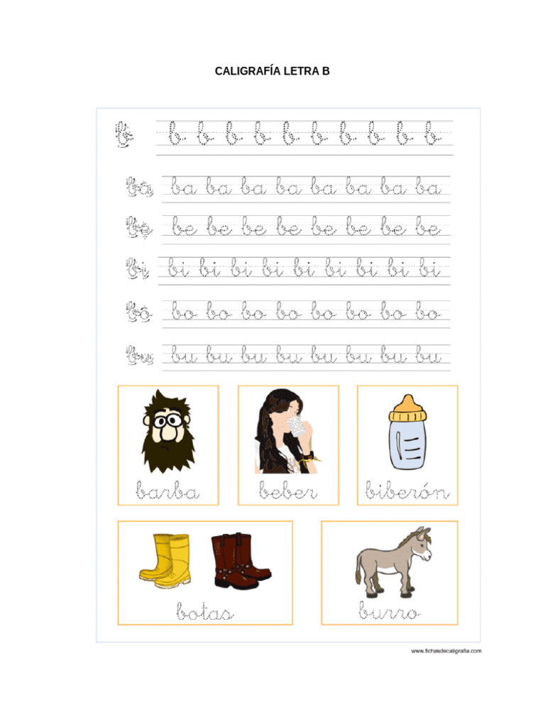 Caligrafía Letra B | PDF
