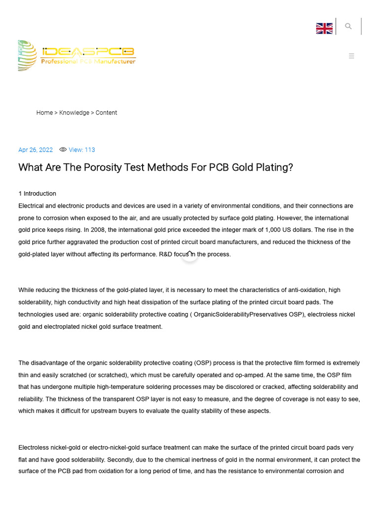 3-What Are The Porosity Test Methods For PCB Gold Plating - Hong Kong ...