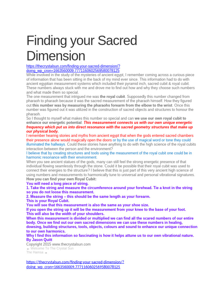 Finding Your Sacred Dimension CUBIT and Factor 9 Grid 432 | PDF ...