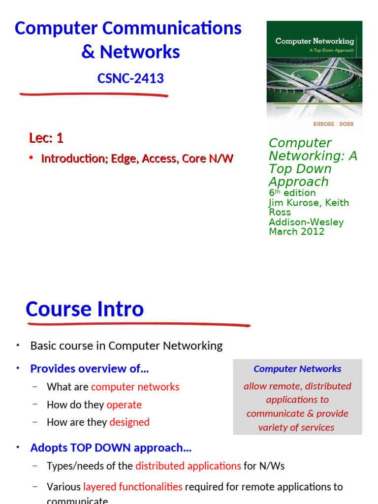 Lecture 1 | PDF | Computer Network | Transmission Medium
