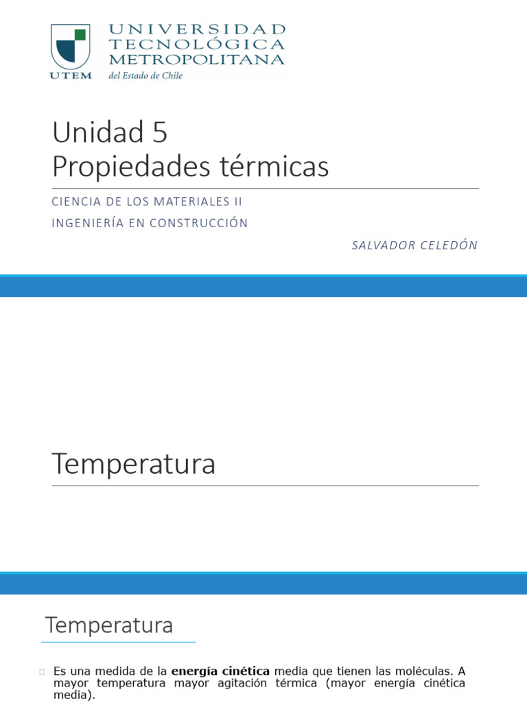 Propiedades Térmicas en Materiales | PDF | Expansión térmica ...