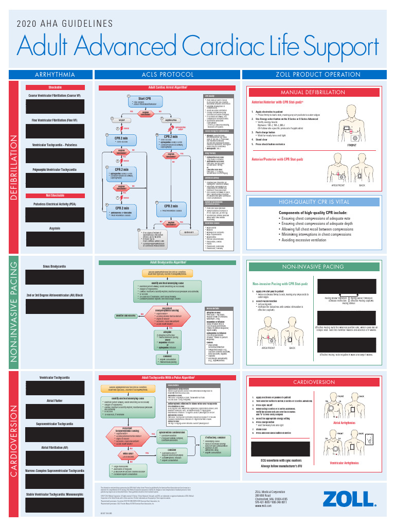 2020 Adult Aha Guidelines Poster | PDF | Cardiopulmonary Resuscitation ...