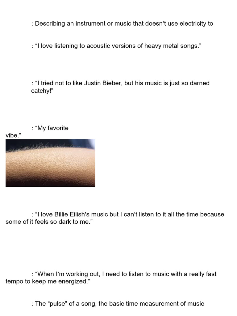 INSIDE THE MUSIC WORLD - Vocabulary - Adjectives | PDF