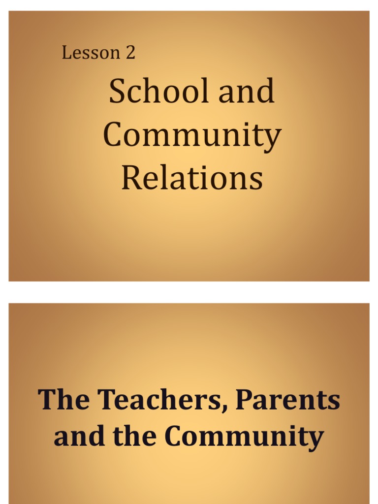 School and Community Relations | PDF | College | Teachers