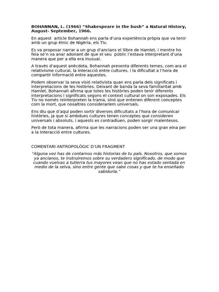 Antropo Shakespeare | PDF