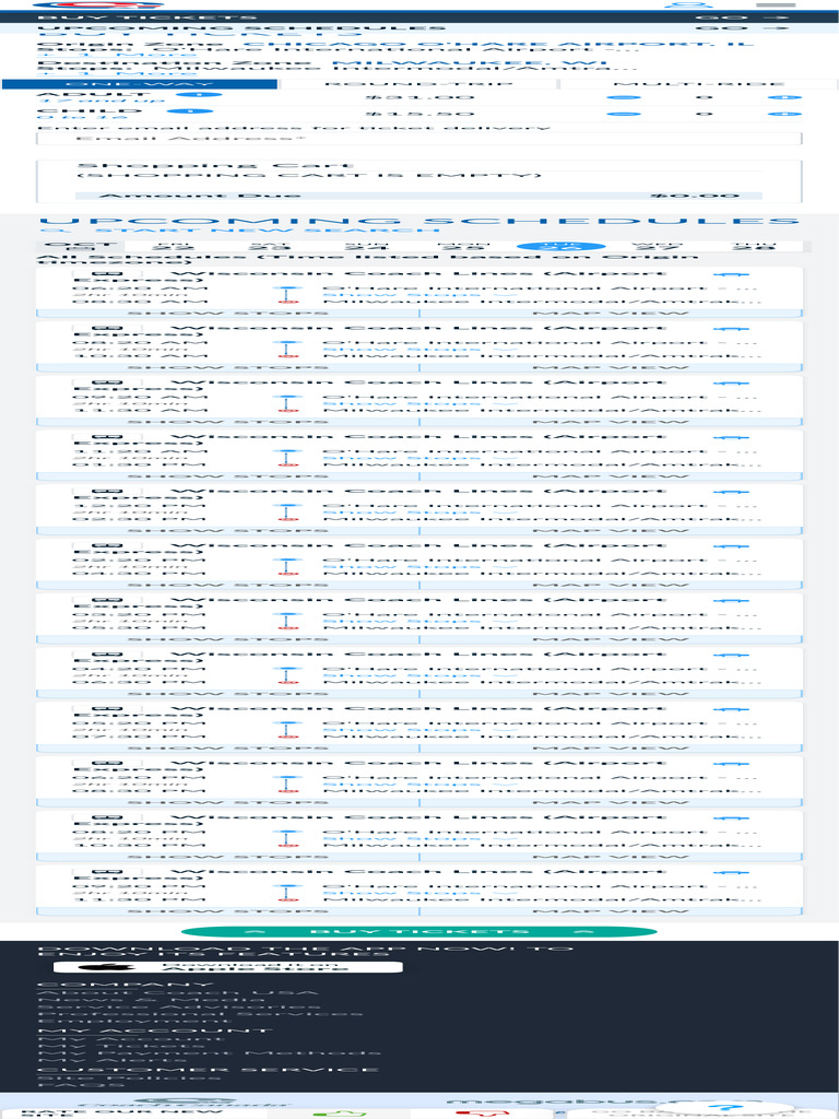 Bus Schedules - Charters - Sightseeing - Tours Coach USA | PDF ...