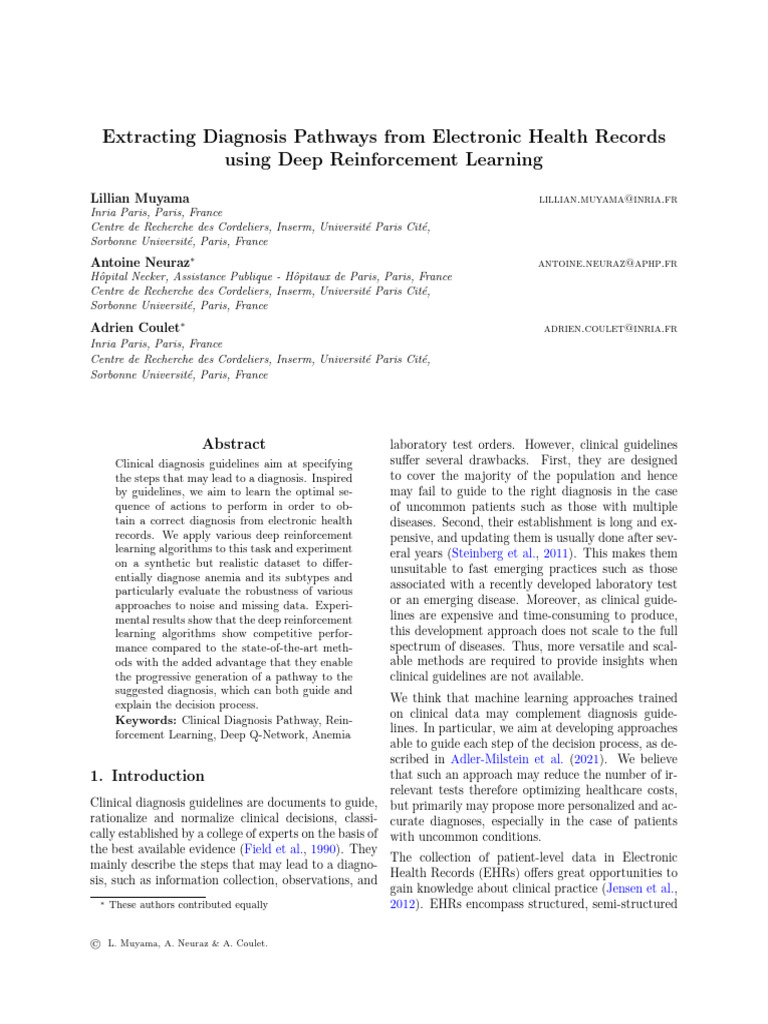 Diagnosis Pathways via Reinforcement Learning | PDF | Medical Diagnosis ...