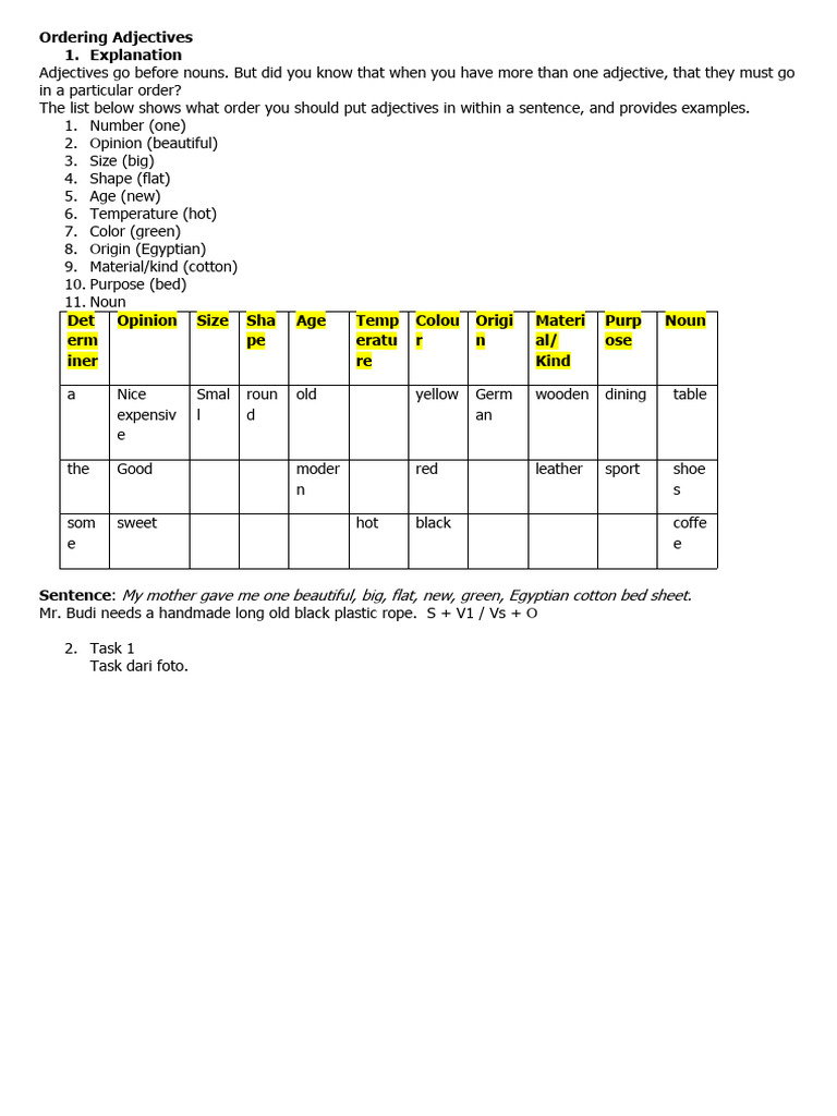 Ordering Adjectives 3 | PDF | Adjective | Semantic Units