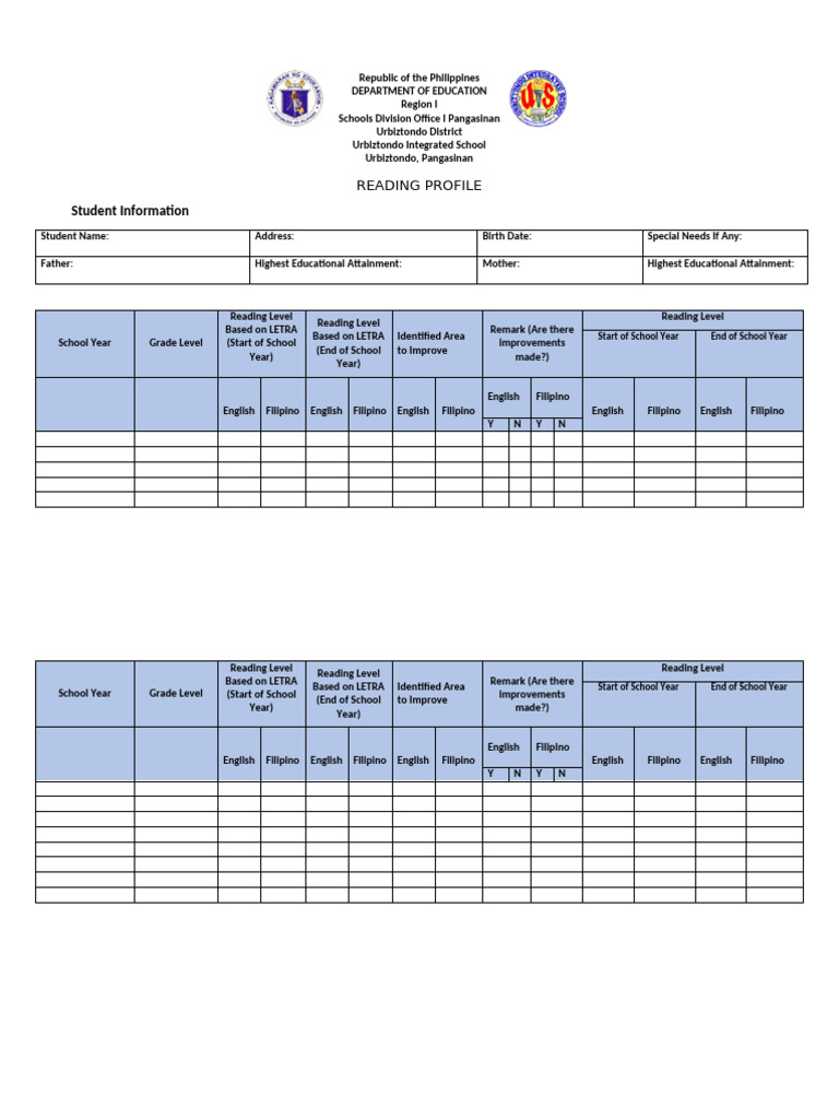 Reading-Profile-UIS | PDF | Philippines | Languages Of The United Kingdom