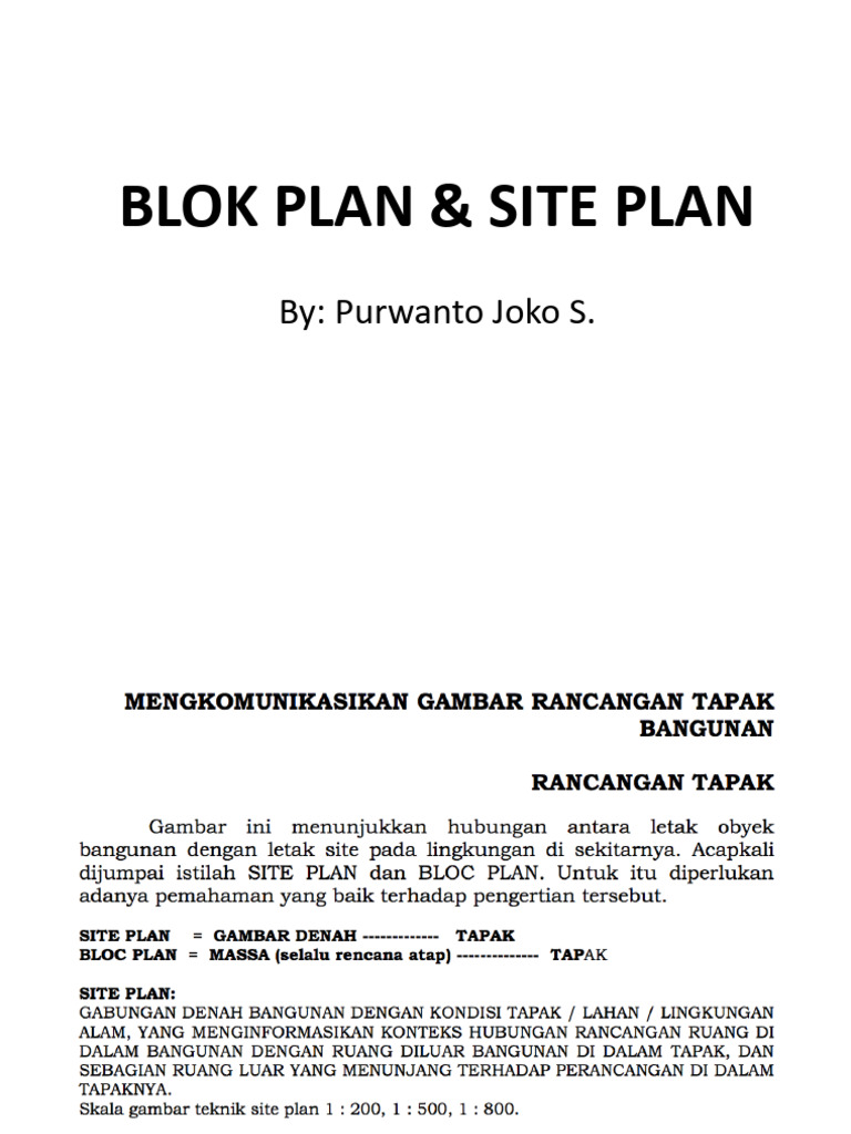 Blok Plan Site Plan | PDF