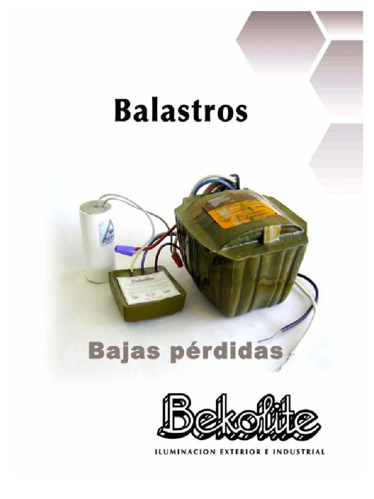 Balastros Bekolite: Guía Técnica | PDF | Aislador (Electricidad) | Inductor