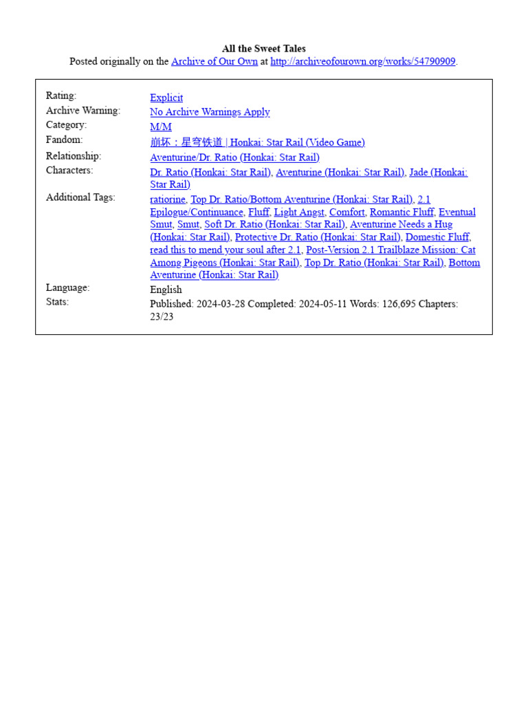 All The Sweet Tales | PDF