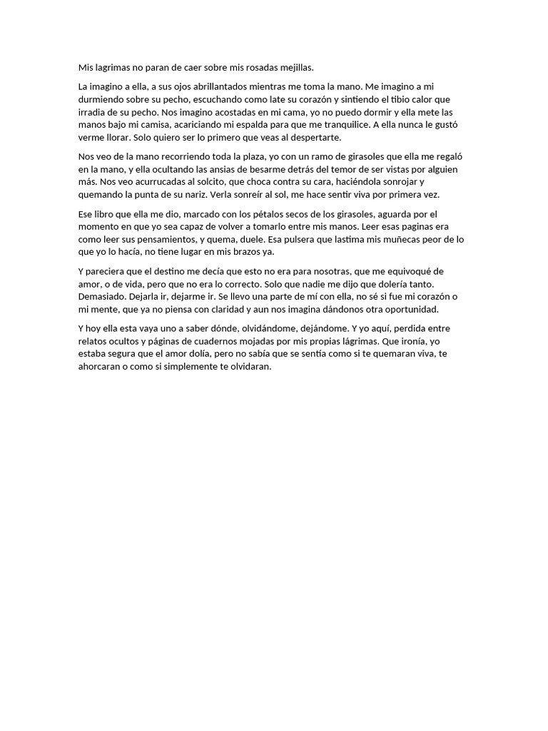 Mis Lagrimas No Paran de Caer Sobre Mis Rosadas Mejillas | PDF
