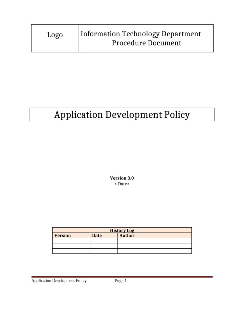 Application Development Policy v3 | PDF | Vulnerability (Computing ...