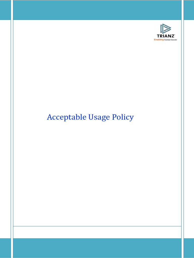 Acceptable Usage Policy | PDF | Email Spam | Computer Security