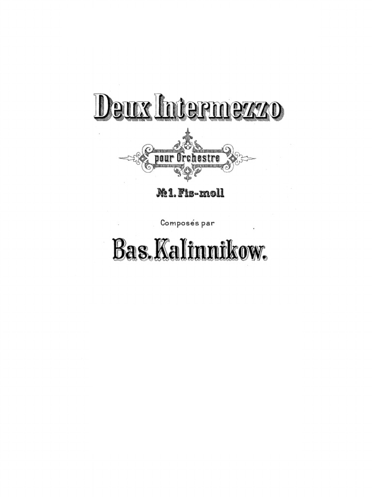 Intermezzo No.1 (Kalinnikov) | PDF