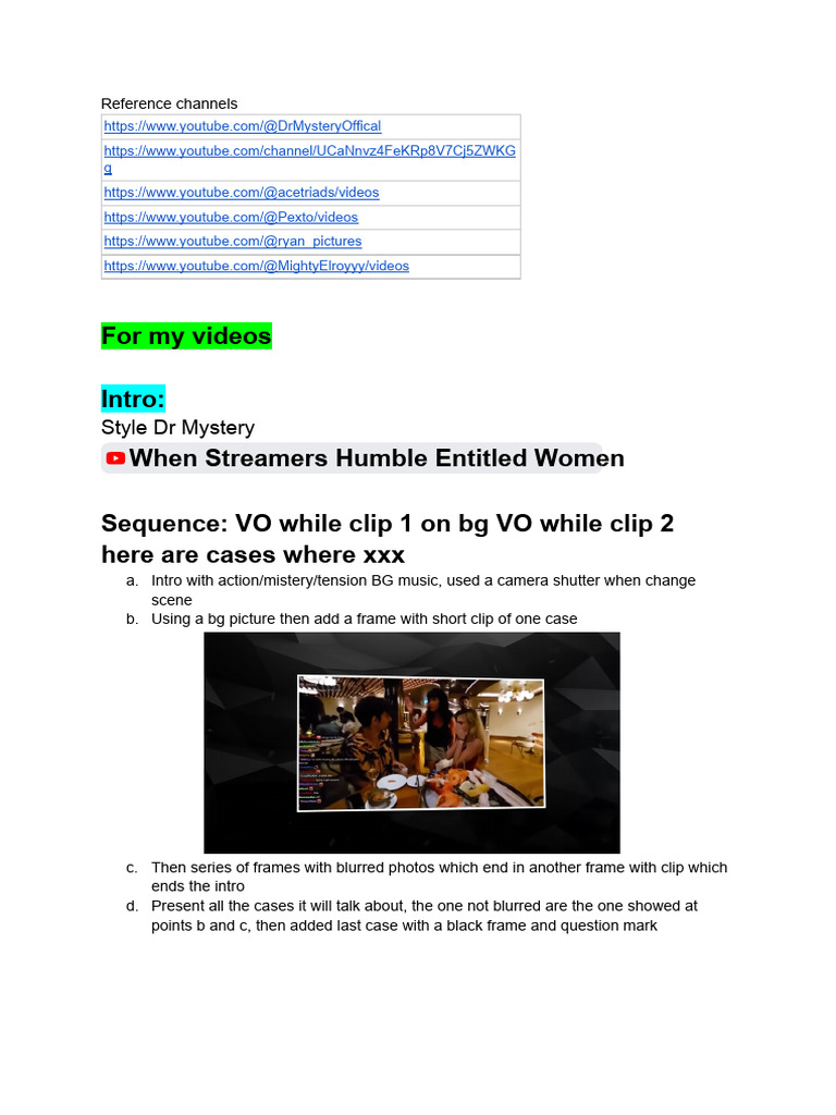 YT Streamer Video Editing Indication | PDF