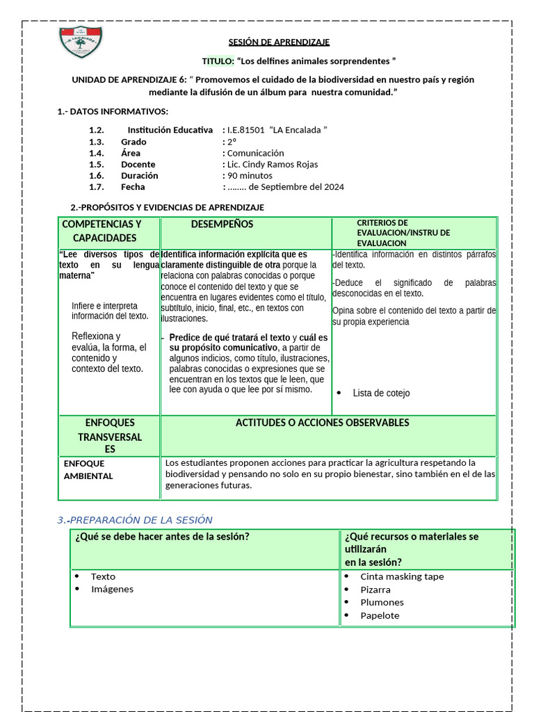 Infografía sobre delfines para niños | PDF | Evaluación | Pescado