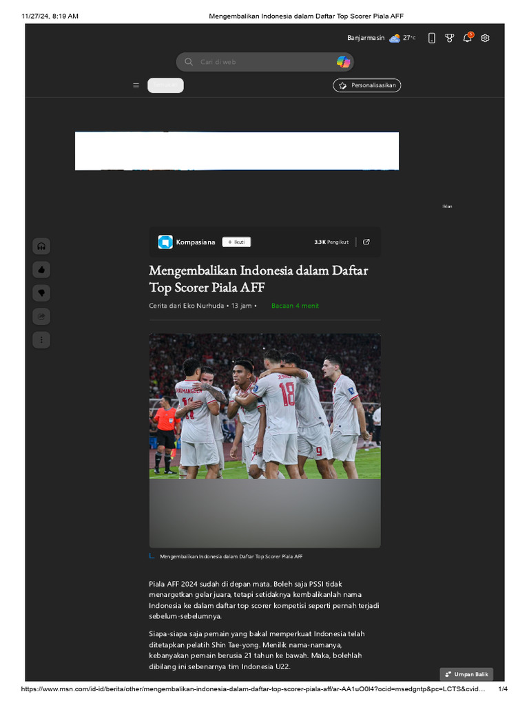 Mengembalikan Indonesia Dalam Daftar Top Scorer Piala AFF | PDF