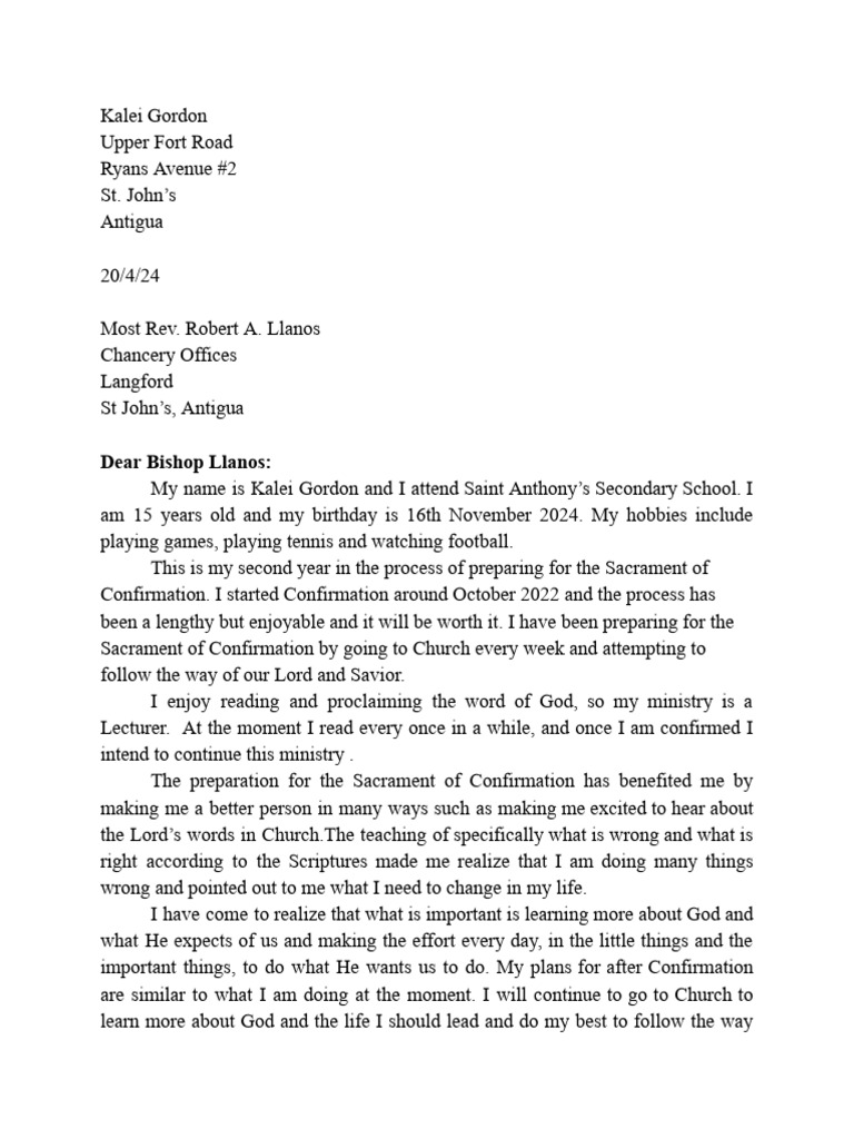 Letter To The Bishop | PDF