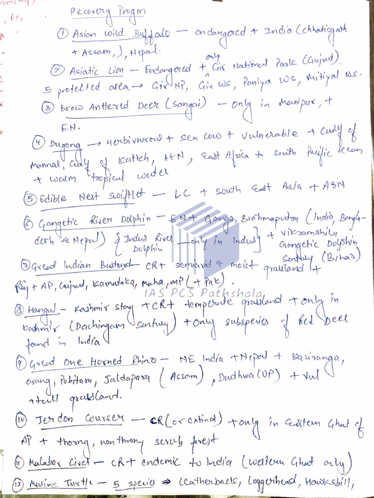 Endangered Animals & Biosphere List | PDF