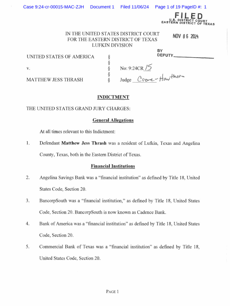 Matthew Thrash Indictment | PDF | Small Business Administration ...