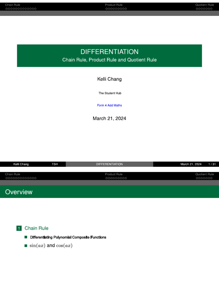 35 Differentiation II Chain Rule PDF