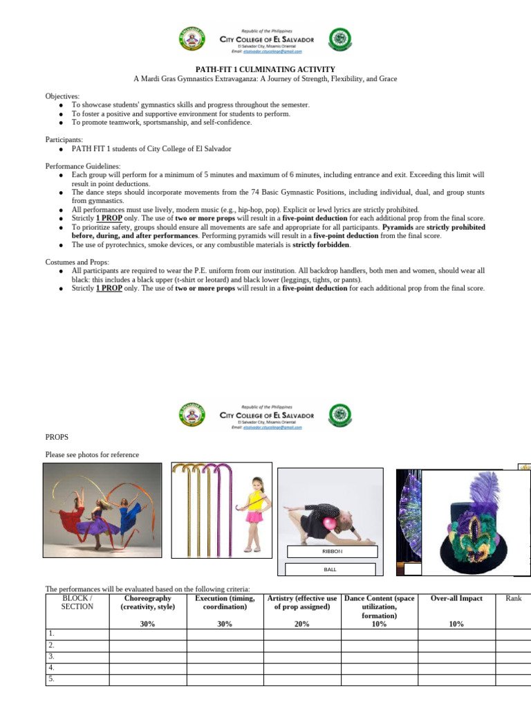 Pathfit 1 Culminating Activity | PDF | Gymnastics | Physical Education