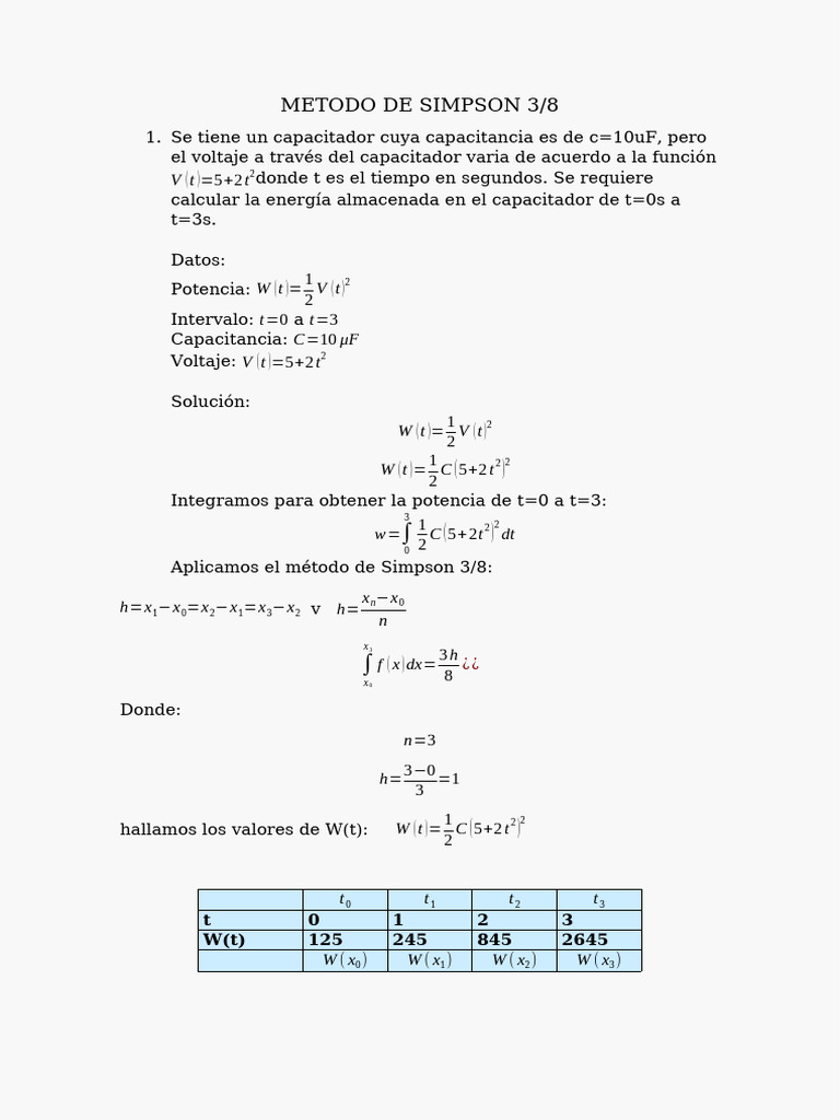 Metodo de Simson 3 | PDF | Cantidades fisicas | Capacidad