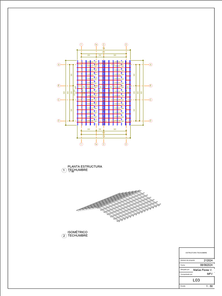 Ing Cabaña Guipil - Plano - l03 - Estructura Techumbre | PDF