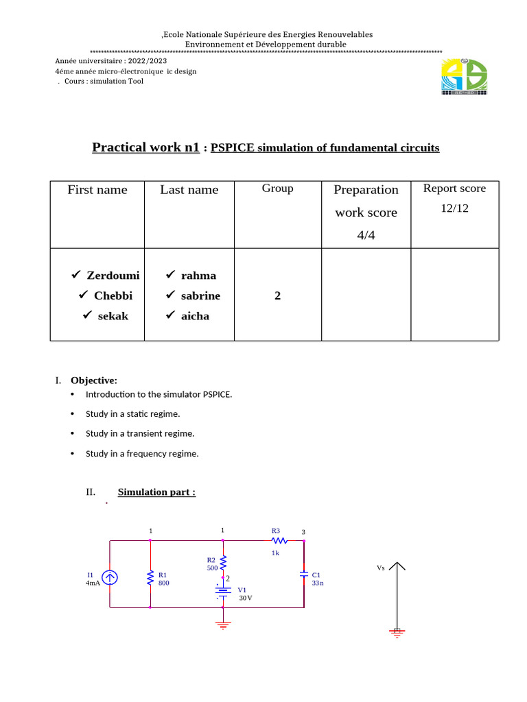 PSPICE Simulation of Fundamental Circuits | PDF | Electrical Network | Electrical Engineering